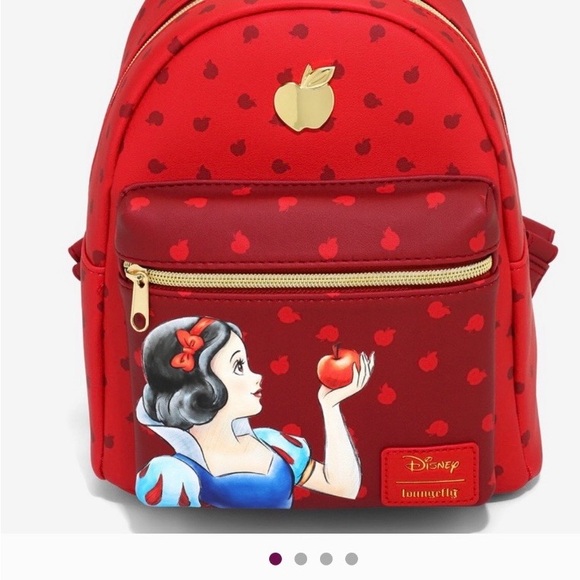 Disney | Bags | Disney Loungefly Red And Gold Snow White Backpack ...